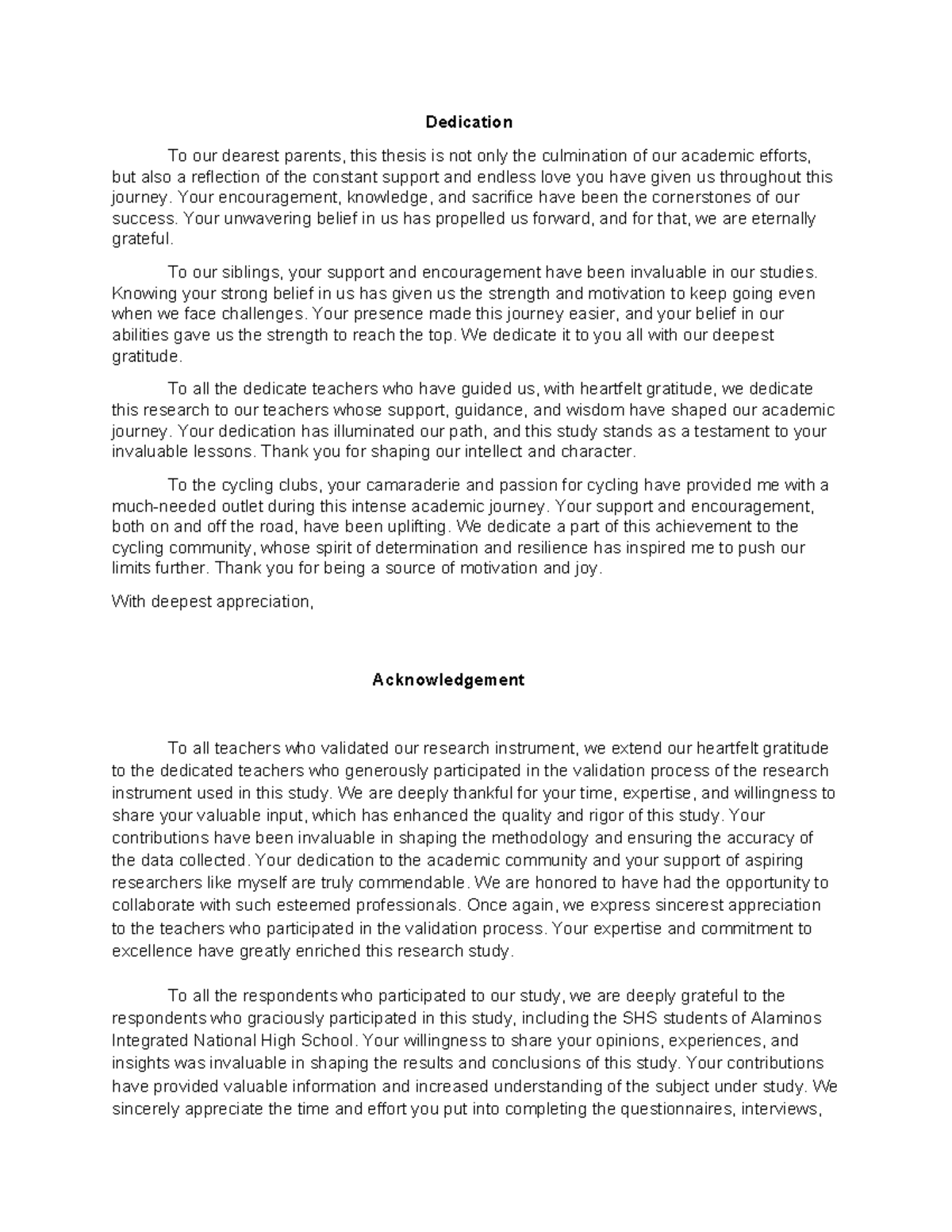 ACK AND DE Print - research - Dedication To our dearest parents, this ...