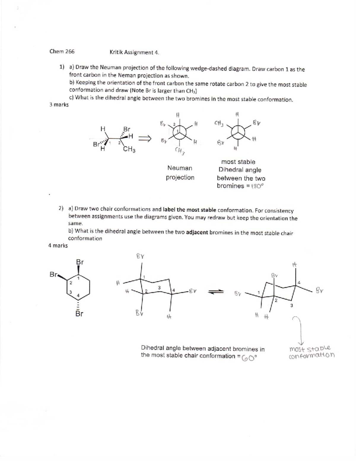 Assignment 4 - CHEM 266 - Studocu