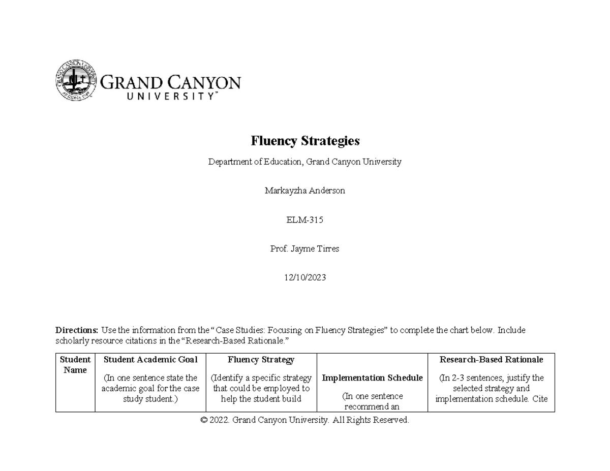 Fluency Stratigies 12-10-23 - Fluency Strategies Department of ...