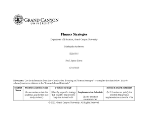 ELM-315 RS T7 ELM 315 Planning Reading Instruction done - ELM-315 ...