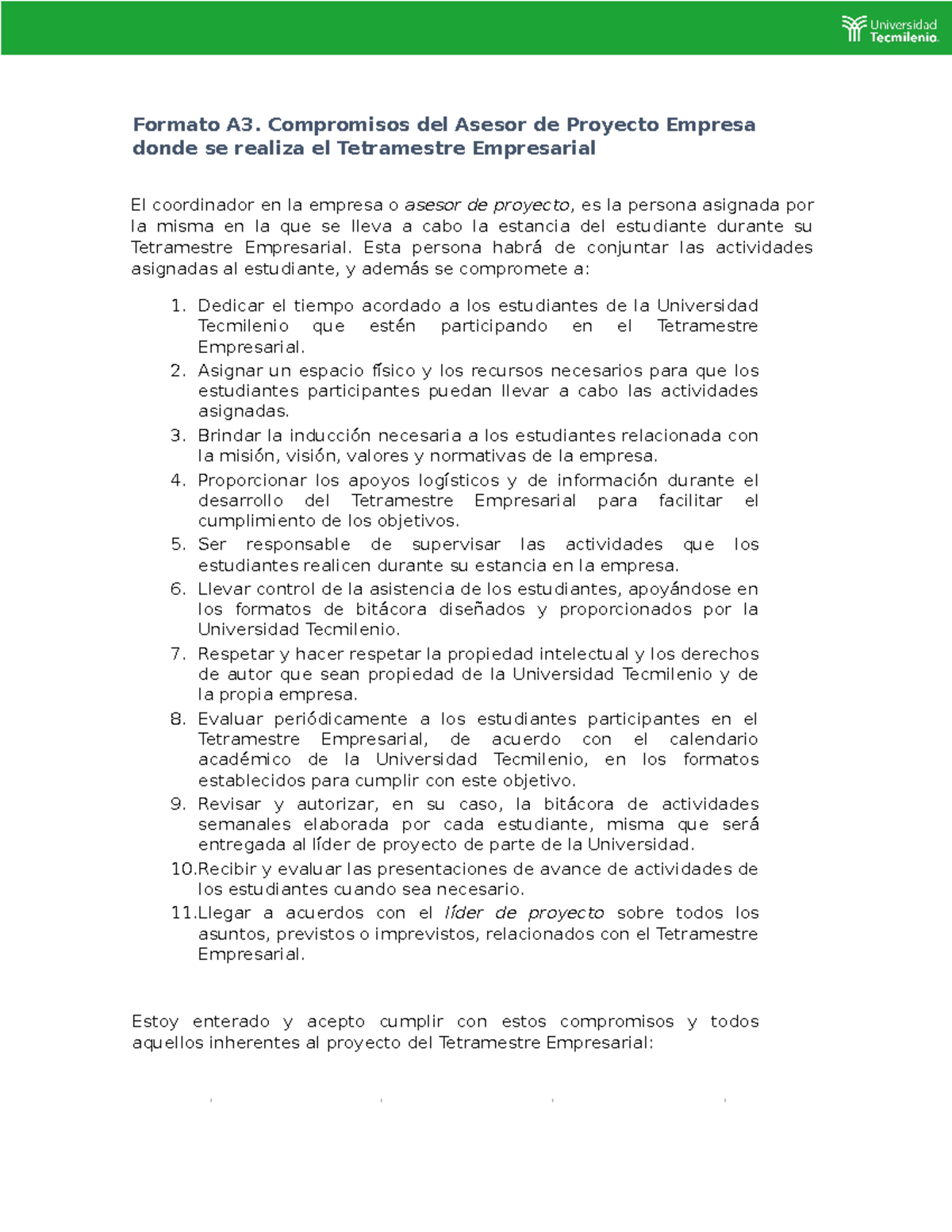 Formato A3 - Un proyecto es un conjunto ordenado de actividades con el ...