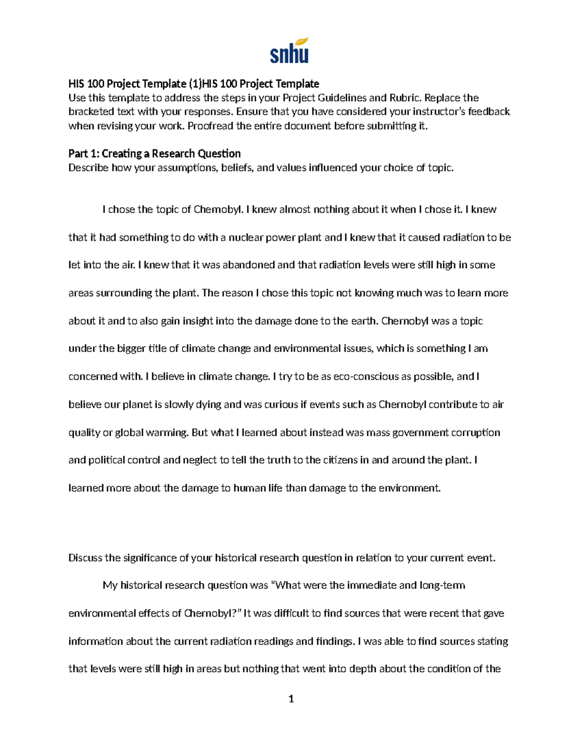History Final Project - HIS 100 Project Template (1)HIS 100 Project ...