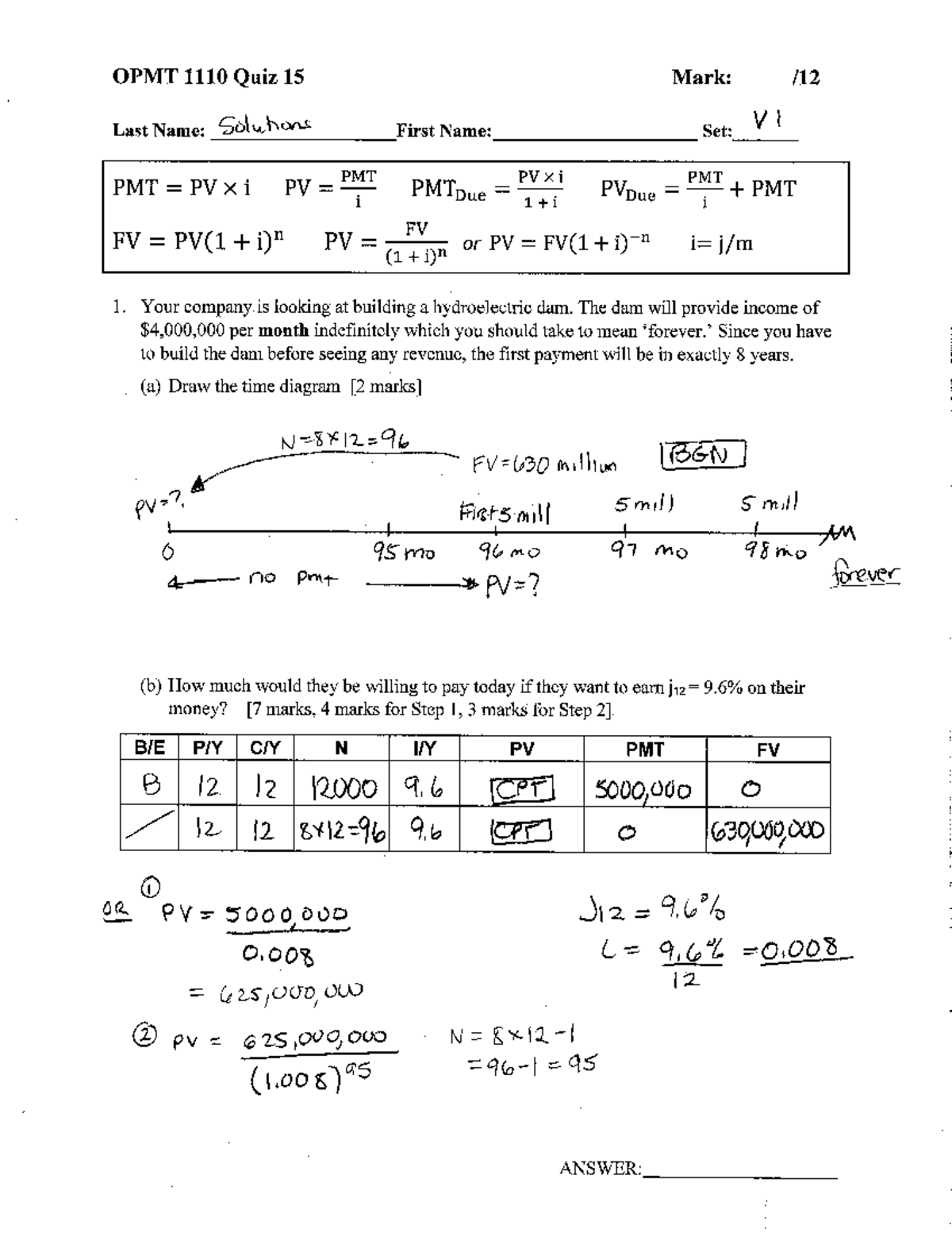 Quiz 15 solutions - math quiz - OPMT 1110 - Studocu