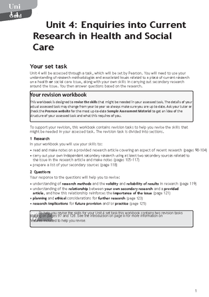 Unit 4 Full Revision Guide : Enquiries into Current Research in Health ...