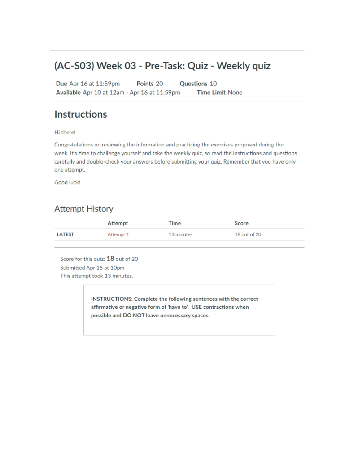 (AC-S03) Week 03 - Pre-Task Quiz - Weekly quiz - ingles IV - Studocu