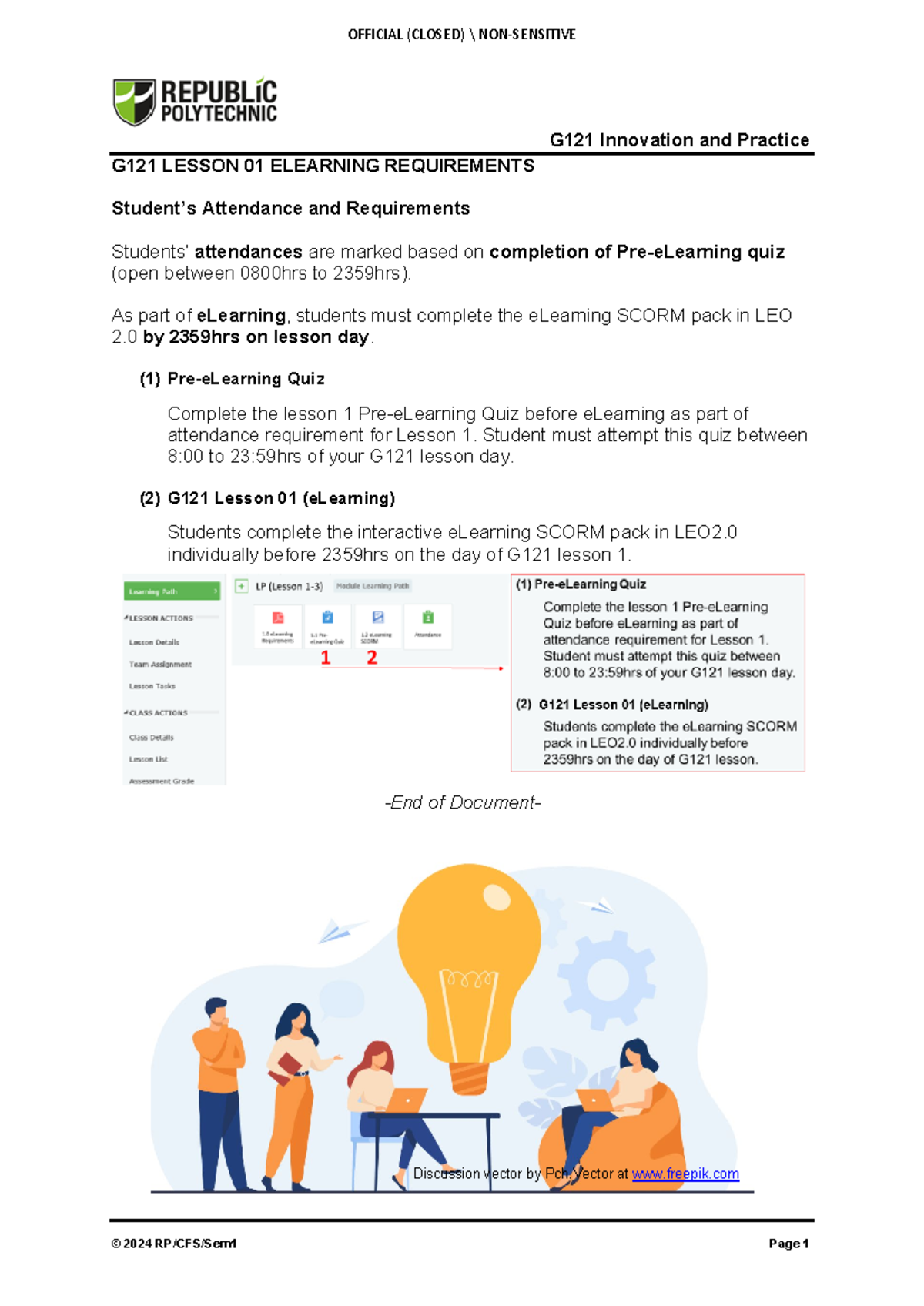 AY24S1 G121 Lesson 01 e Learning Requirements (Student) - G121 ...