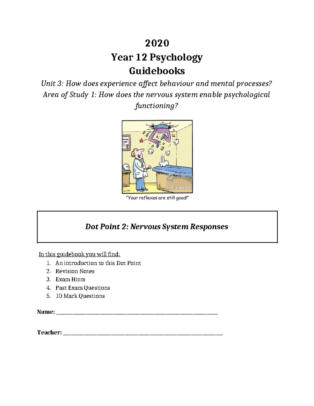 2. Guidebook Nervous System Responses - 2020 Year 12 Psychology ...