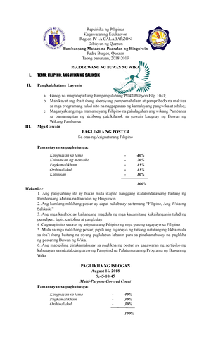 Kabanata 1 - Panitikang Filipino - KABANATA 1 - SAMU’T SARING KABATIRAN SA PANITIKANG FILIPINO ...