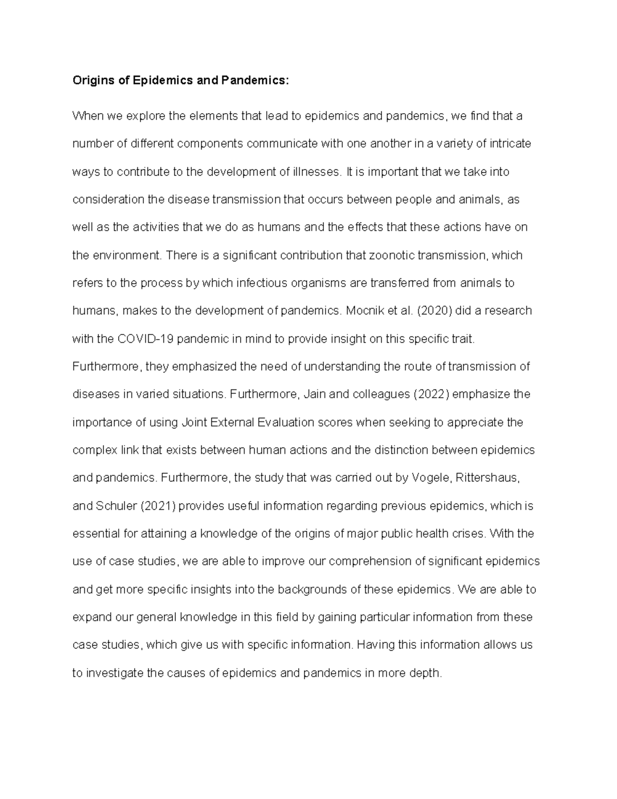 Origins of Epidemics and Pandemics - It is important that we take into ...