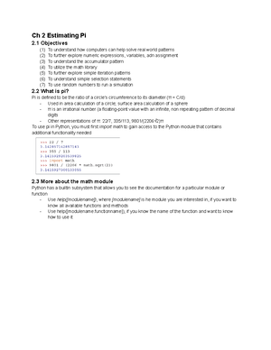 CIS 210 Reading Notes Ch. 1 - Ch 1 Introduction to Python 1 Objectives ...