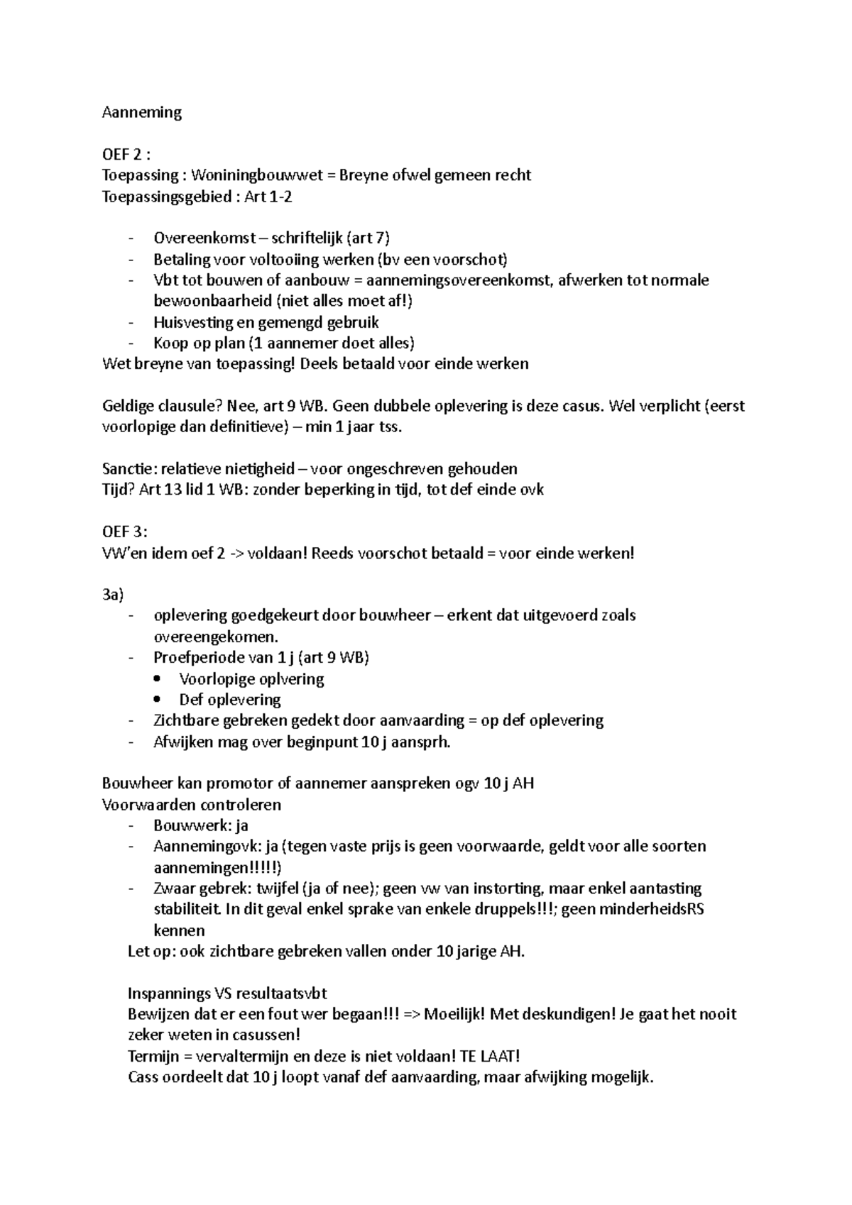 Aanneming OEF - Oefeningen en oplossingen - Aanneming OEF 2 ...