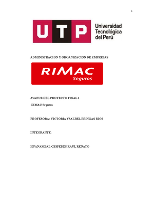 Proyecto Final-PLAN DE Negocios - ADMINISTRACION Y ORGANIZACION DE ...