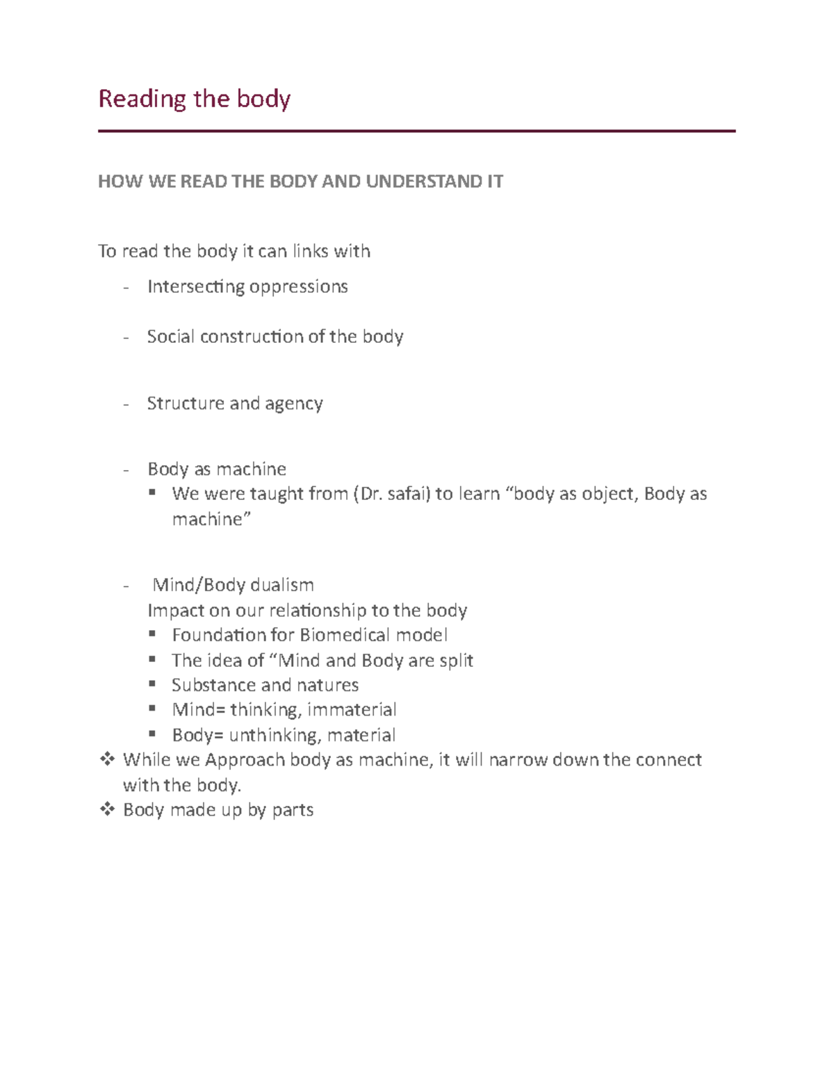 Reading the body - Reading the body HOW WE READ THE BODY AND UNDERSTAND ...