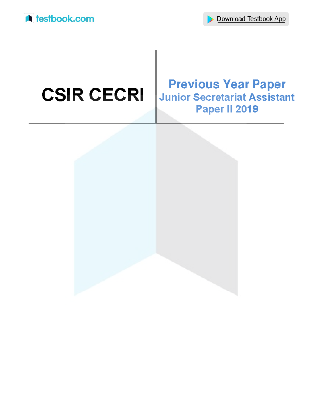 CSIR Cecri Junior Secretariat Assistant Paper II 2019 (English) - CSIR ...