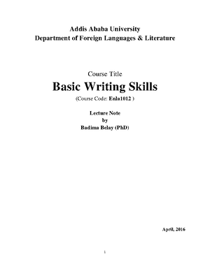 Basic Writing Handout - it is important for student - HARAMAYA ...