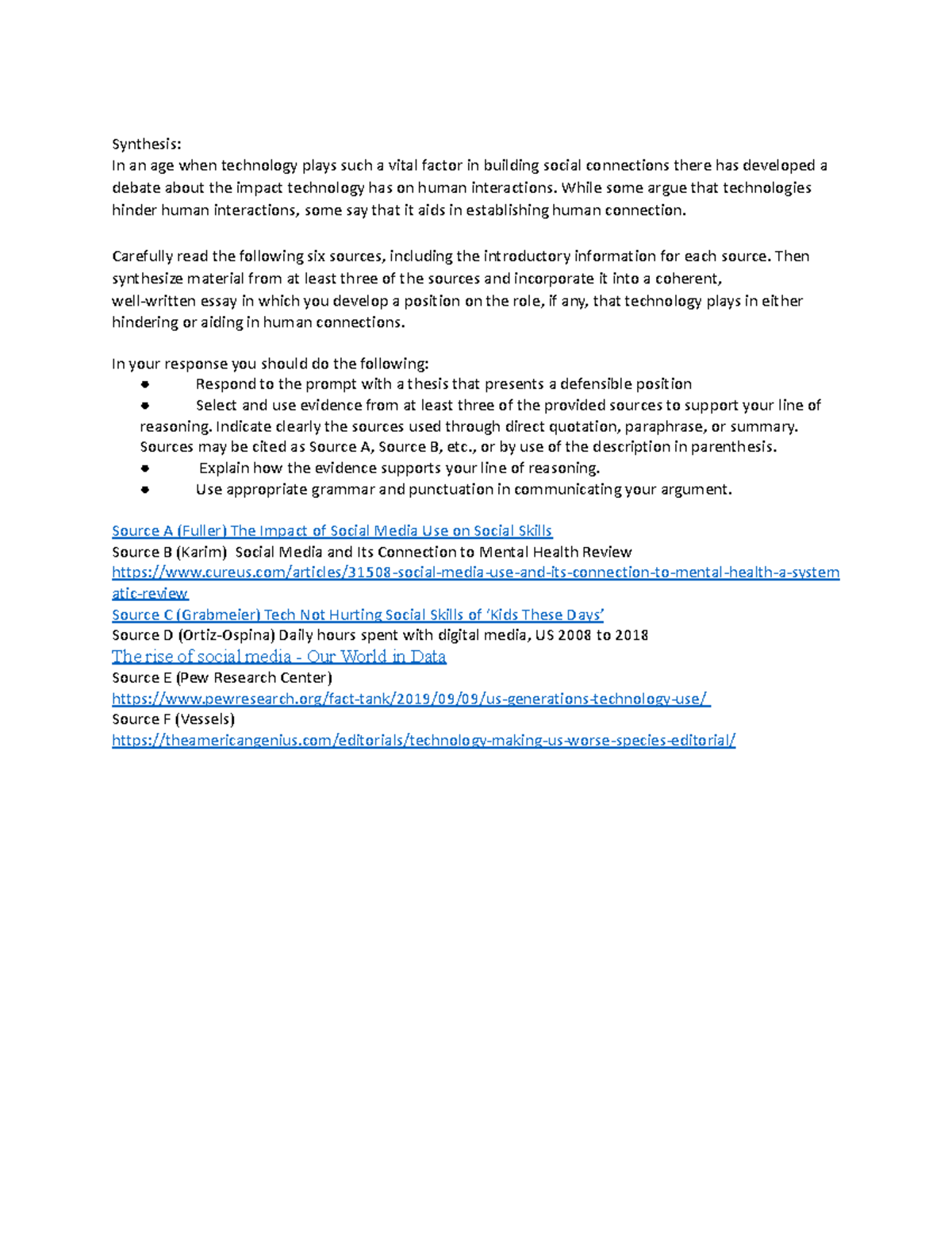 Synthesis Project APSI.docx - Synthesis: In an age when technology ...