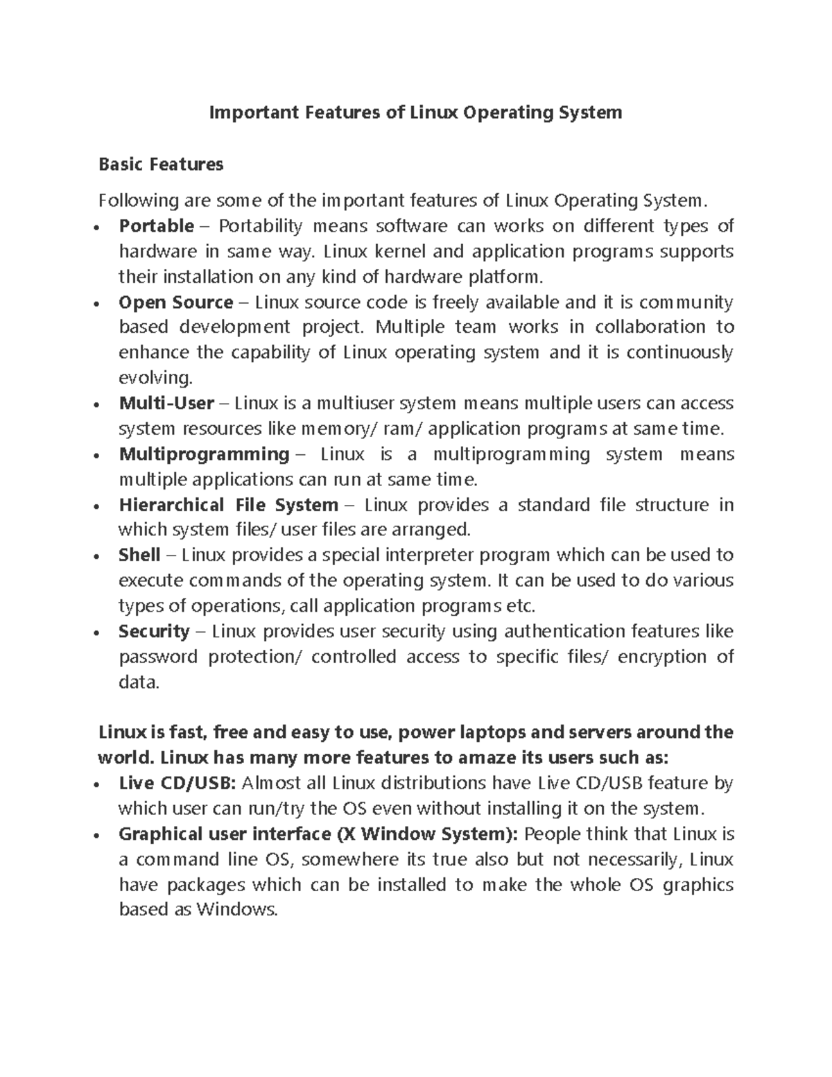 03 Common Linux Features - Important Features of Linux Operating System ...
