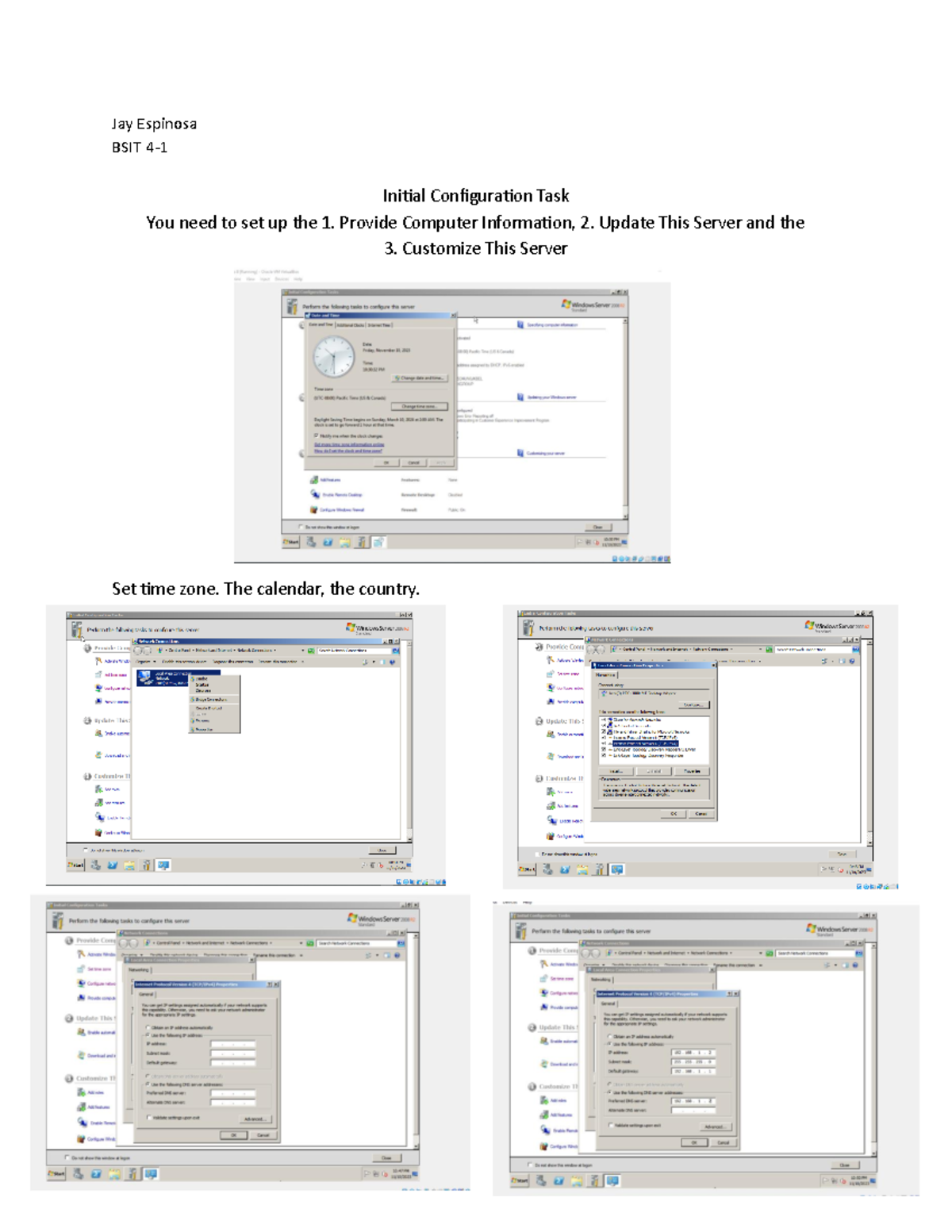 Jay Espinosa User Manual of Initial Configuration Task - Systems Administration and Maintenance ...