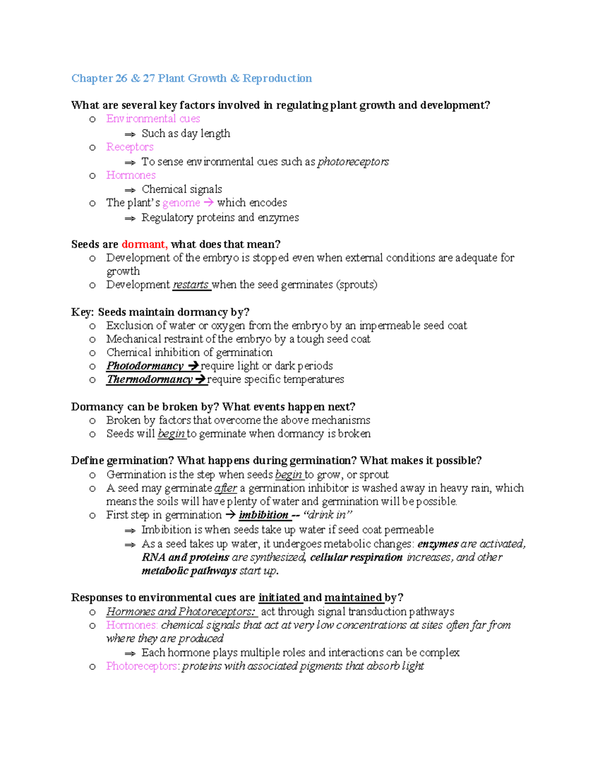 Chapter 26 & 27 Plant Growth and Reproduction - Chapter 26 27 Plant ...