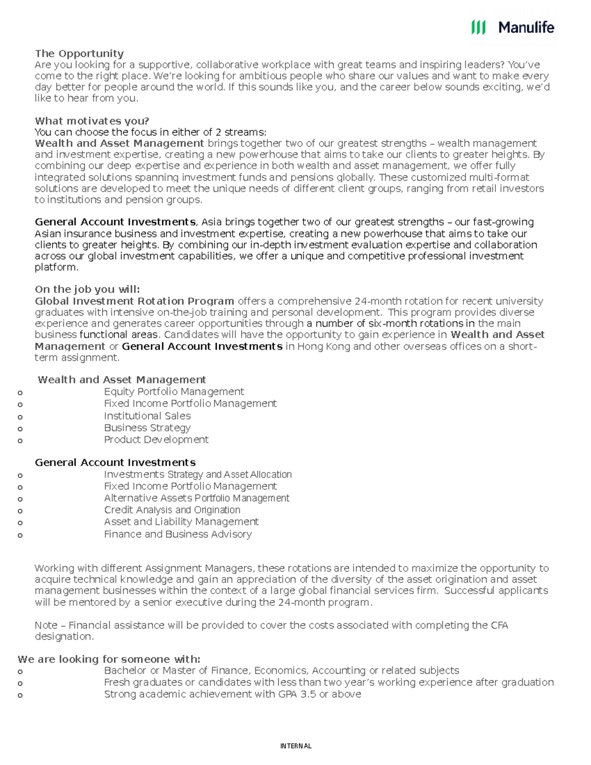 (Graduate) Global Investment Rotation Program 2024 - The Opportunity ...