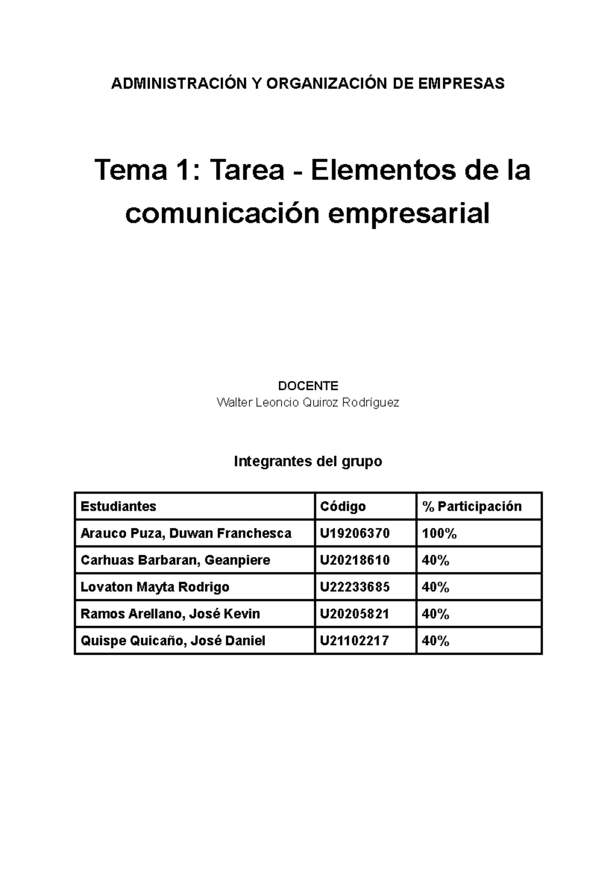 Semana 12 - Introducción a las TIC sadasdasdasd - ADMINISTRACIÓN Y ORGANIZACIÓN DE EMPRESAS Tema ...