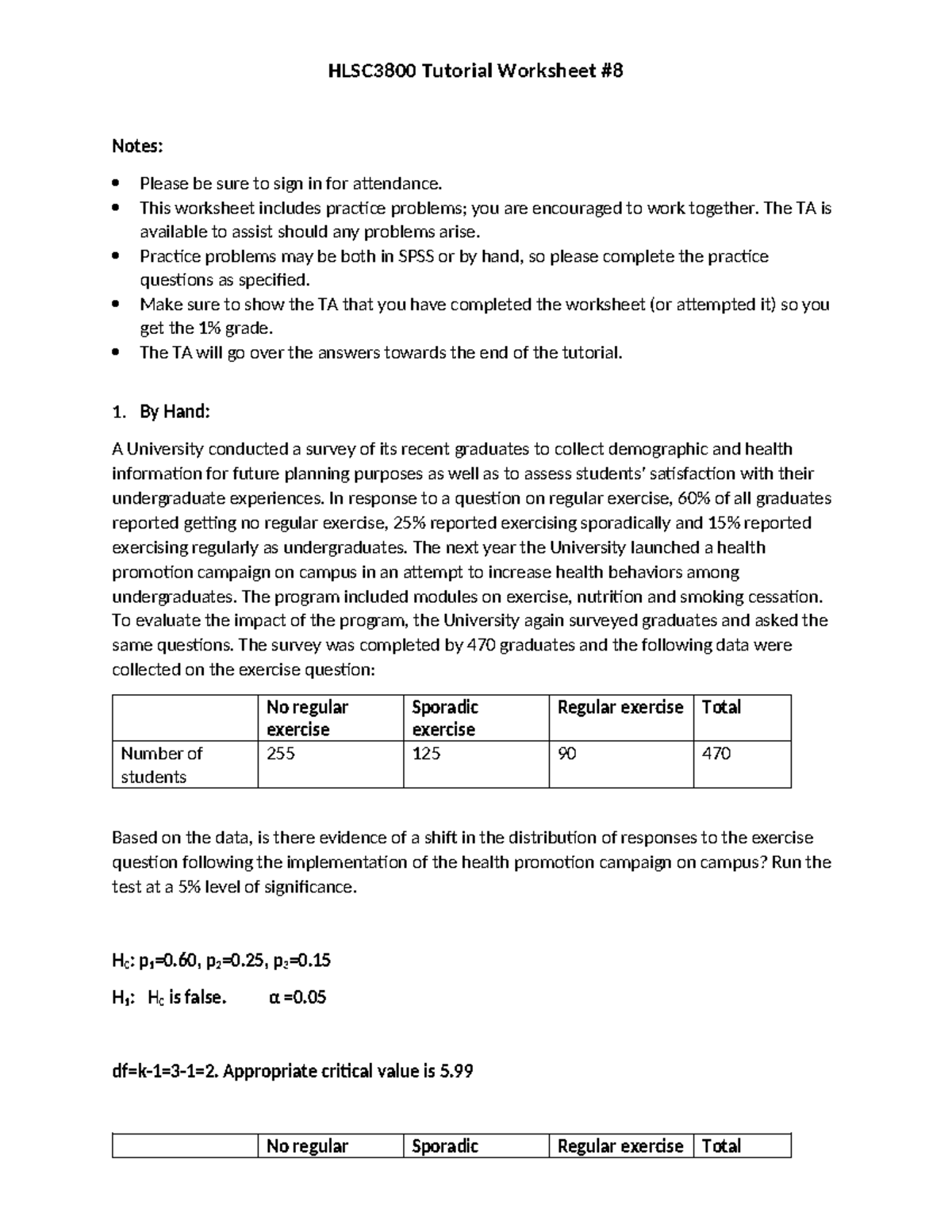 Tutorial 8 - solutions - HLSC3800 Tutorial Worksheet Notes: Please be ...