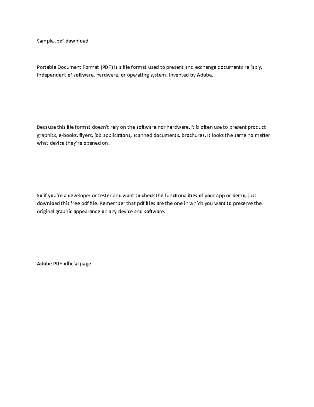 Sample pdf Dow WPS Office Sample pdf Download Portable Document