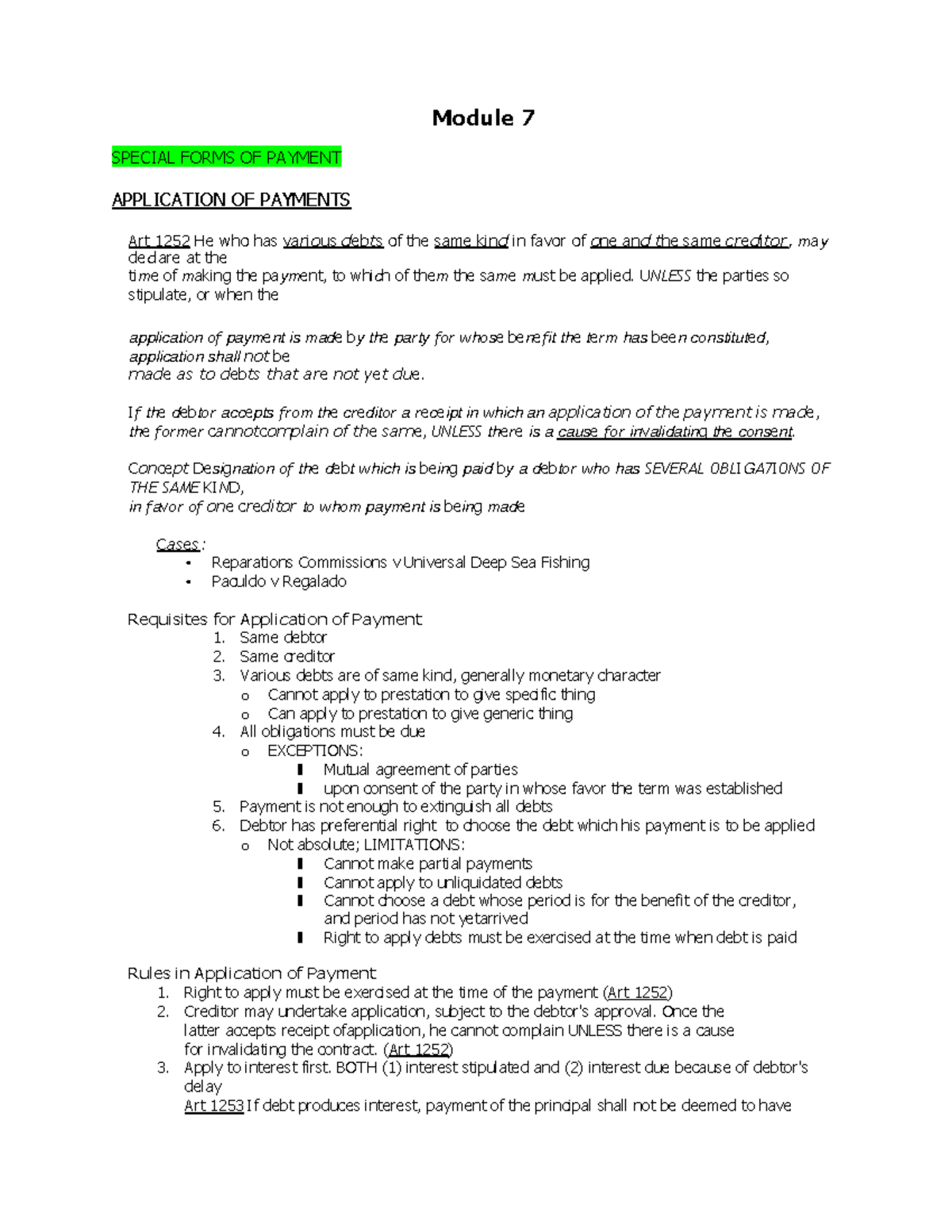 Law on obligations and contracts Module-7-pdf - Bachelor of Science in ...