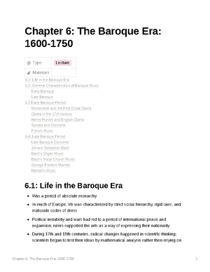 The Classic Era: 1750-1800 Lecture Materials - Studocu