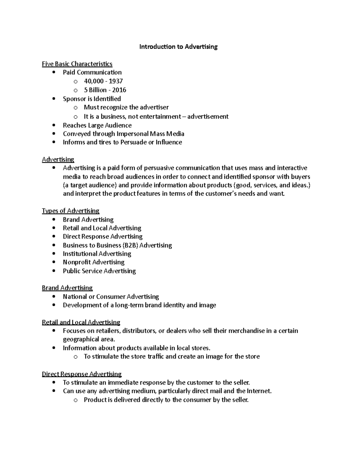 Introduction to Advertising - ) and interpret the product features in ...