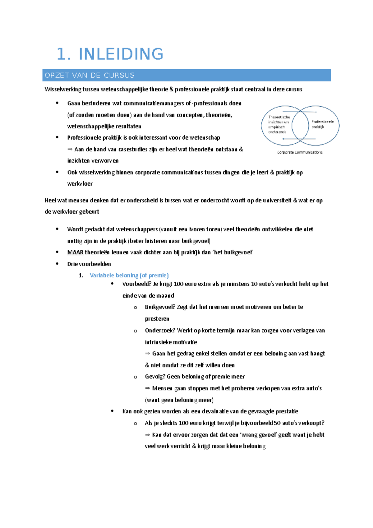 Inleiding - 1. INLEIDING OPZET VAN DE CURSUS Wisselwerking tussen ...