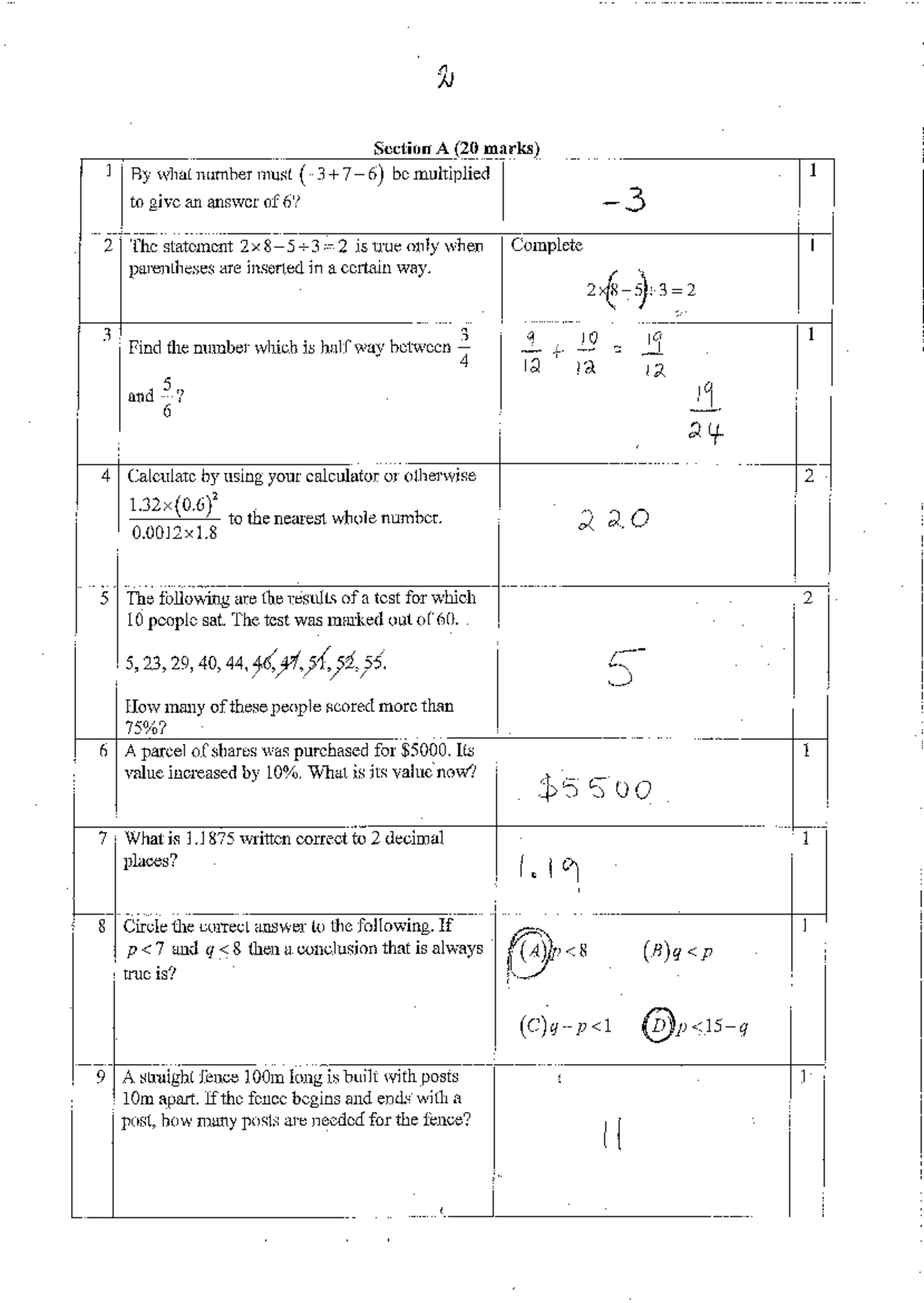 SBHS 2007 Y8 HY SOL - past paper - Studocu
