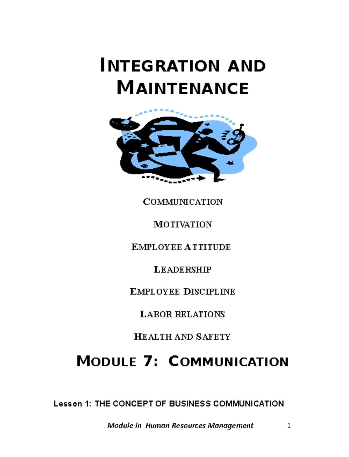 Human Resource Mgt. lecture note - INTEGRATION AND MAINTENANCE ...
