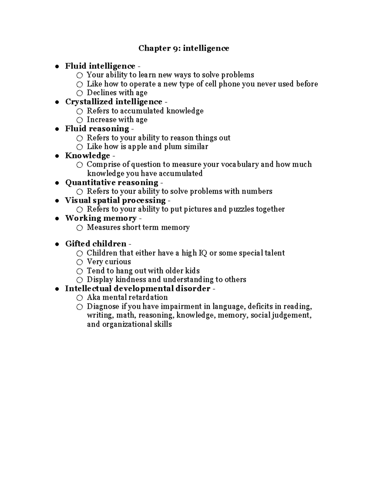 Knowledge Traits - Spring 2021 USFCA Psych Lecture Notes - Chapter 9 ...