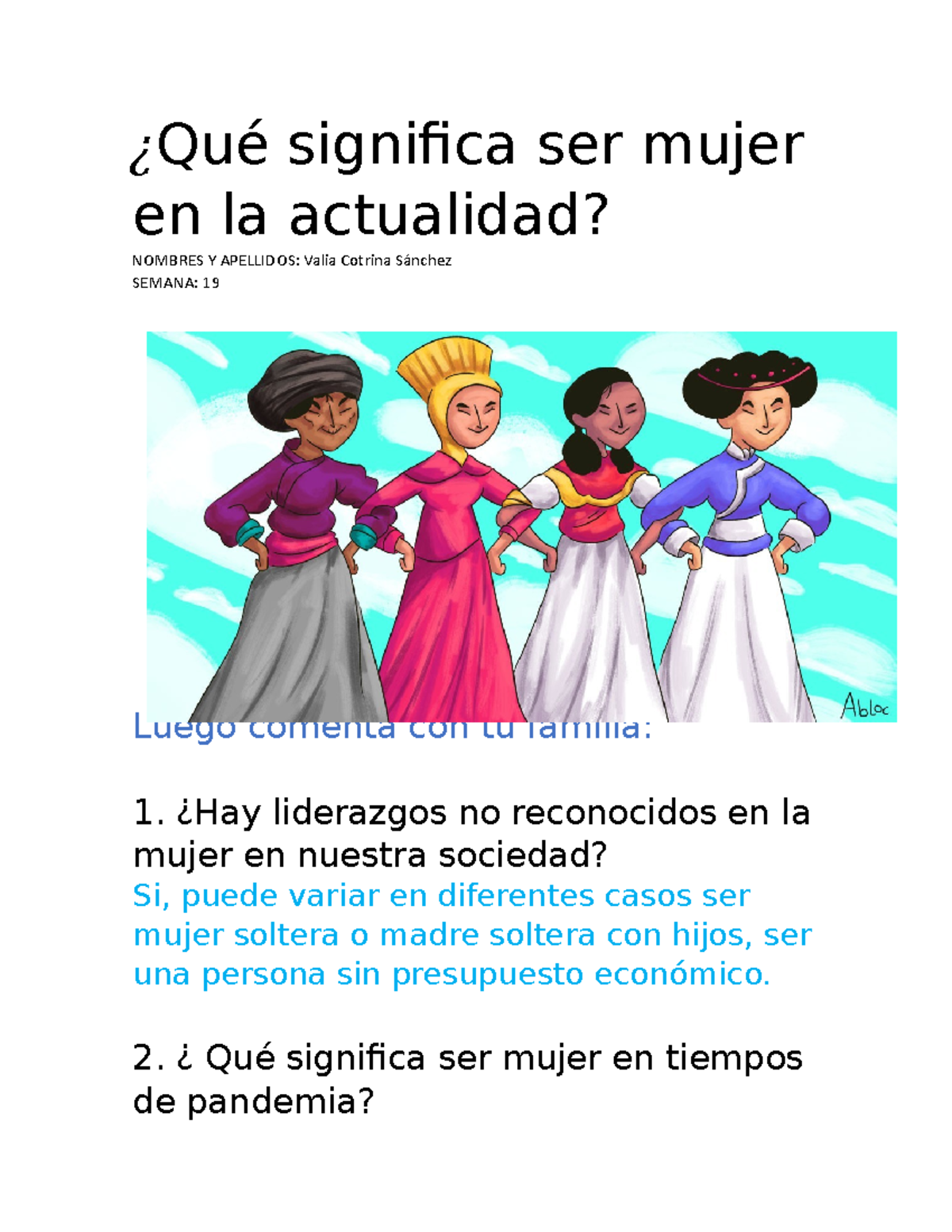 Sociales, Semana 19, QUE Significa SER Mujer, 4E - ¿ Qué signiica ser ...