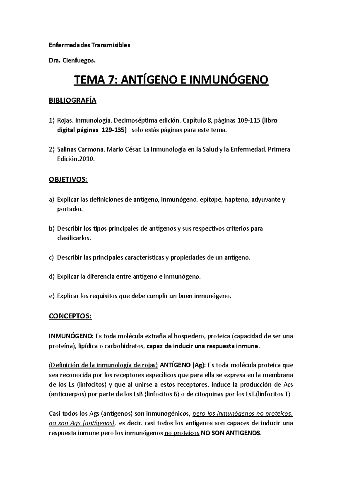 7 Antigeno E Inmunogeno - Enfermedades Transmisibles Dra. Cienfuegos ...