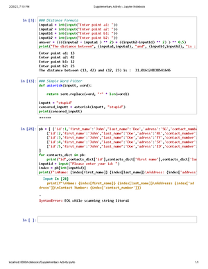 Laboratory Activity 5 - Functions, Modules, and Packages - Laboratory Activity No. 5 Functions ...