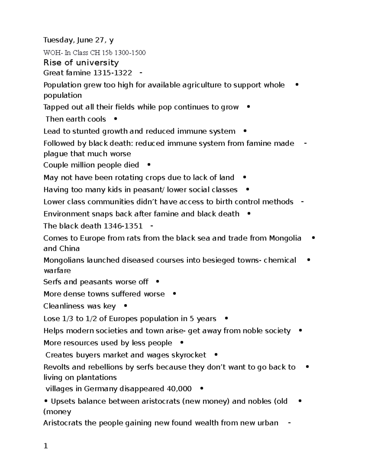 World History-in class ch15b - WOH- In Class CH 15b 1300- Rise of ...