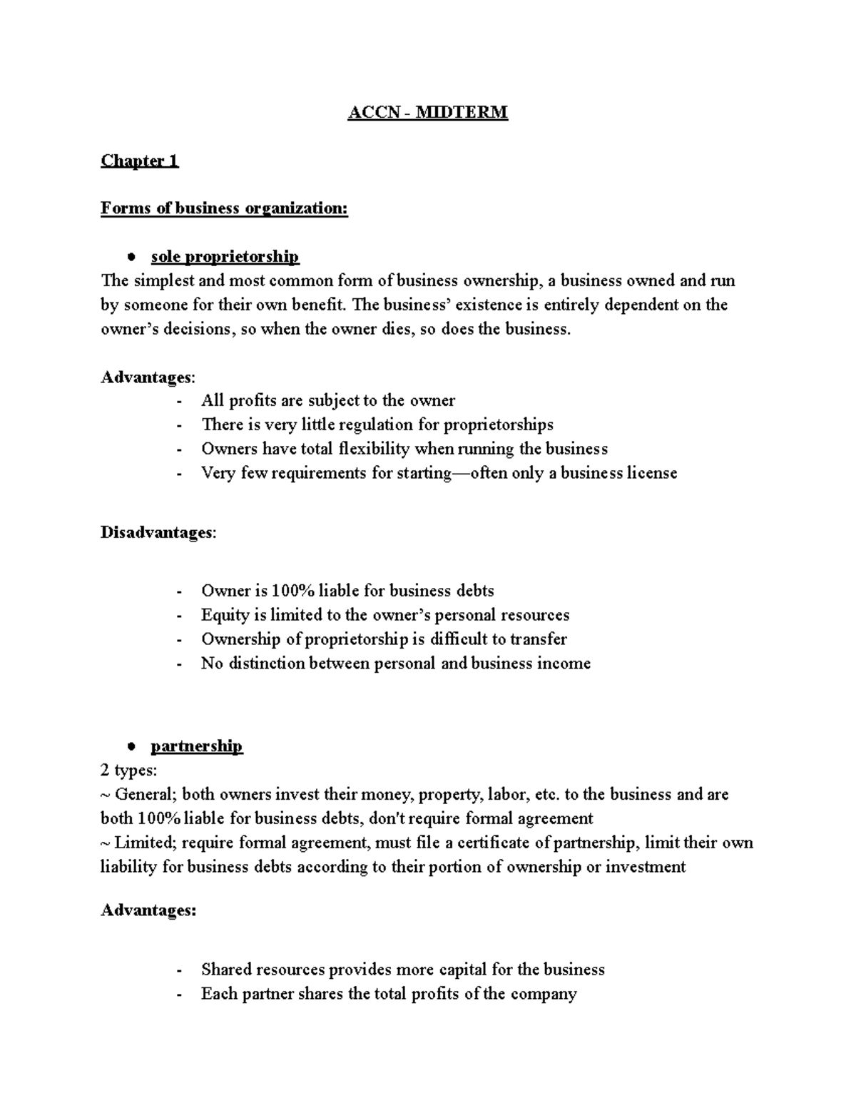 ACCN - Midterm ch 1 - notes for chapter 1 of ACCN - ACCN - MIDTERM ...