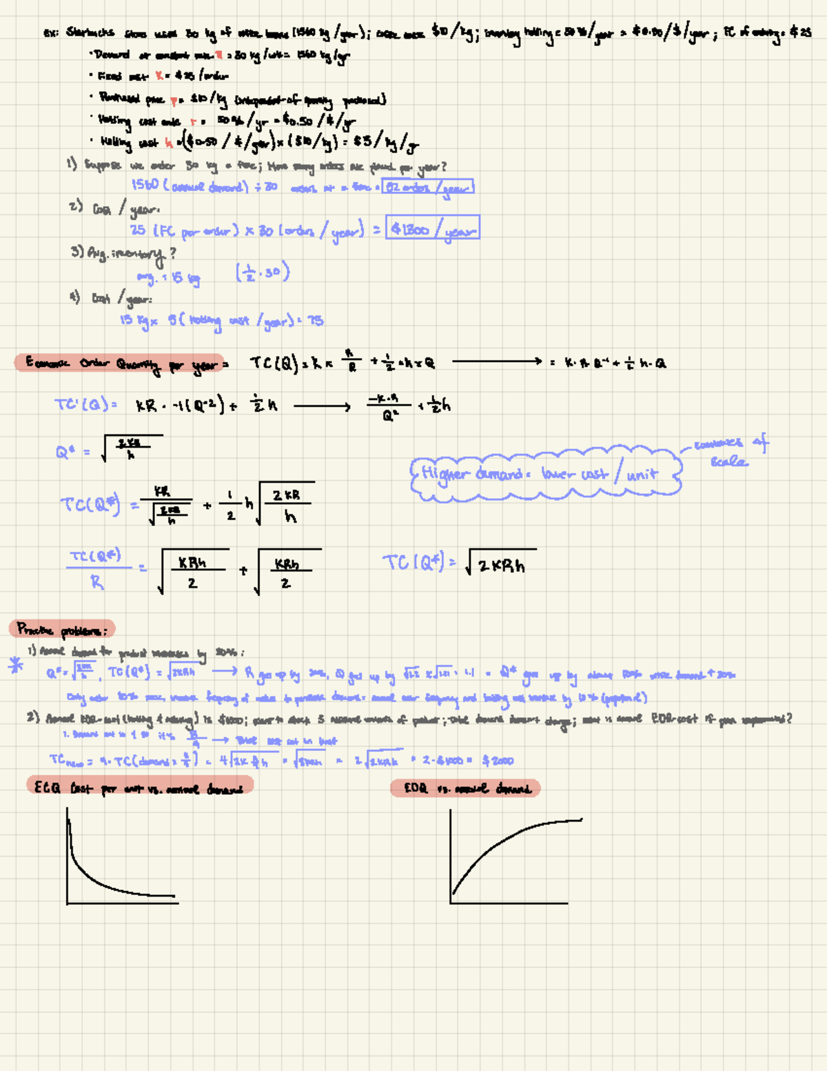 Inventory Management With Steady Demand - ex : Starbucks stove uses 30 ...