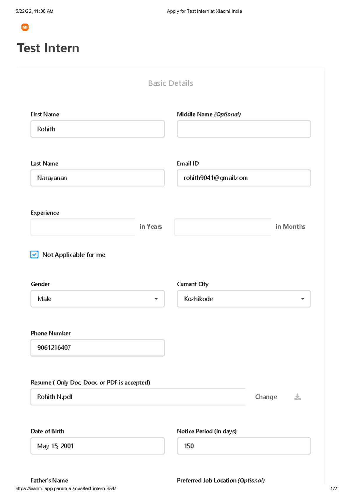 Apply for Test Intern at Xiaomi India - app.param/jobs/test-intern-854 ...