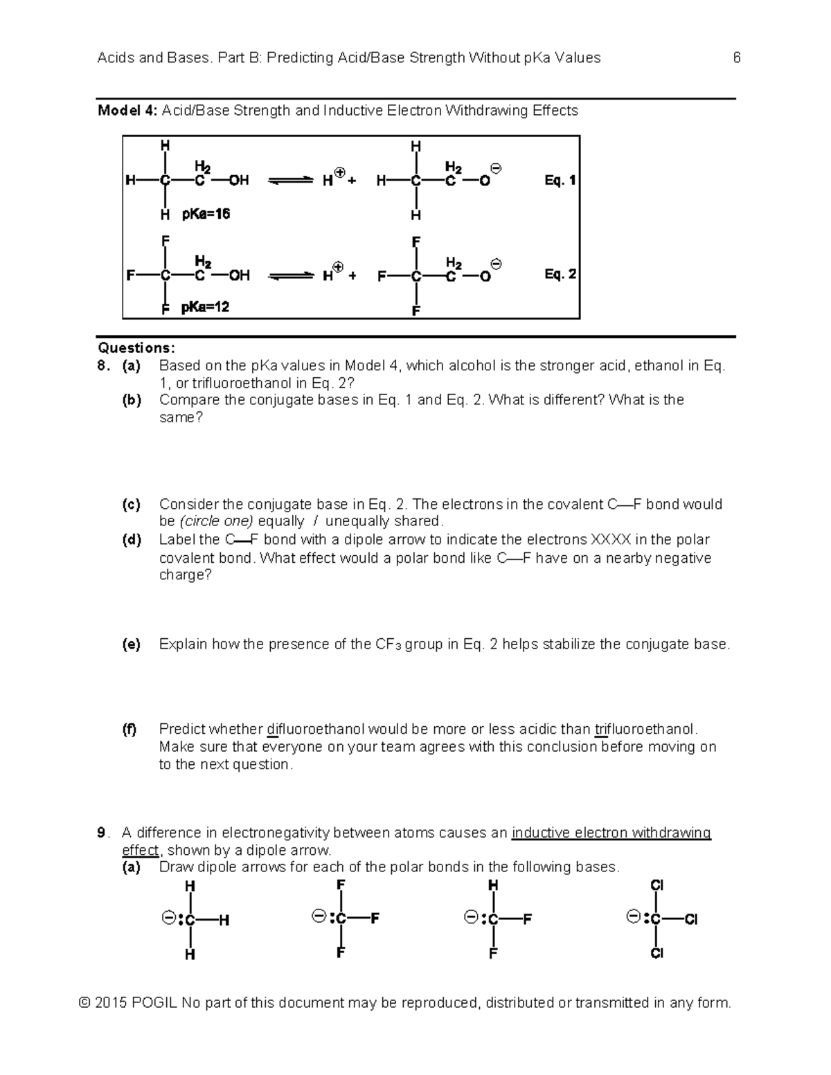ORGO CHEM - N/A - Acids and Bases. Part B: Predicting Acid/Base Strength Without pKa Values 6 ...