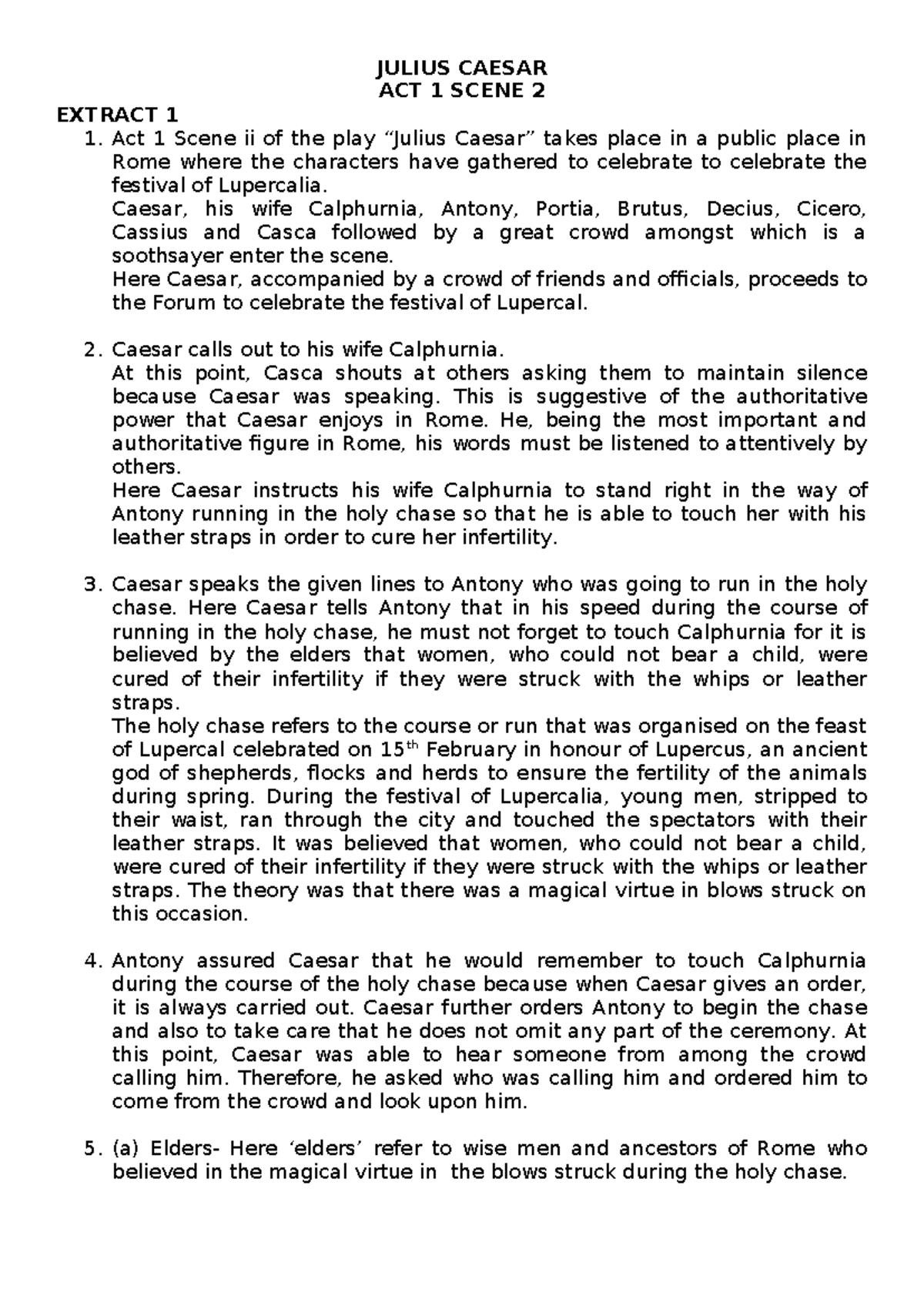 ACT 1 Scene 2 - Do it yourself - JULIUS CAESAR ACT 1 SCENE 2 EXTRACT 1 ...