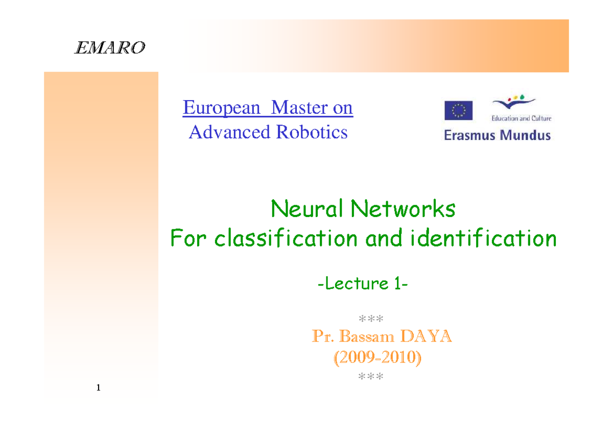 Neunt Emaro L1 - Neural Networks European Master on Advanced Robotics ...