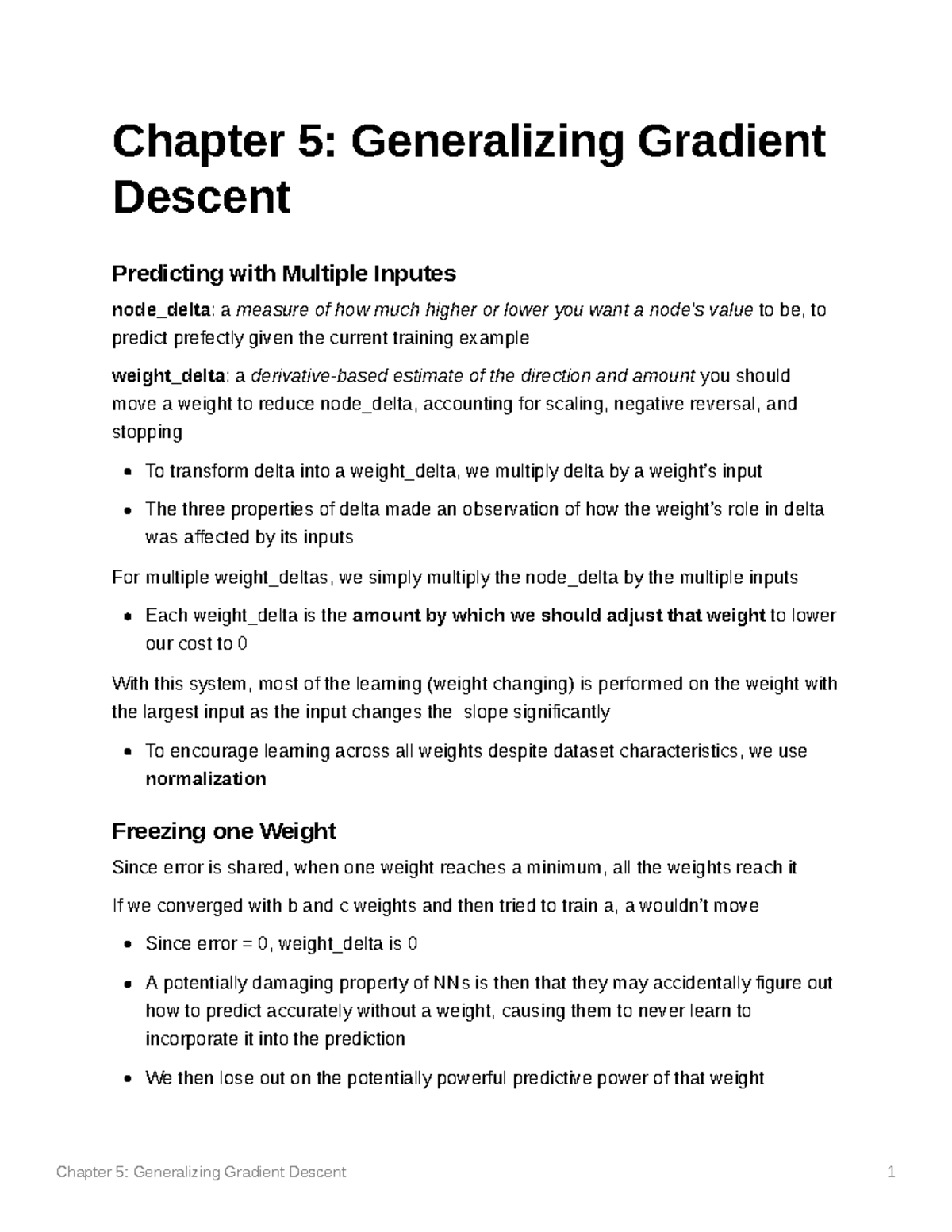 Generalizing Gradient Descent - Studocu