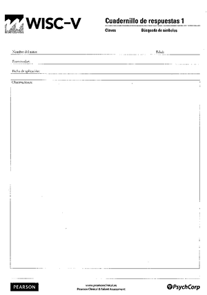 Manual Tecnico e Interpretacion WISC V - ®PsychCorp TT WISC-V ESCALA DE ...