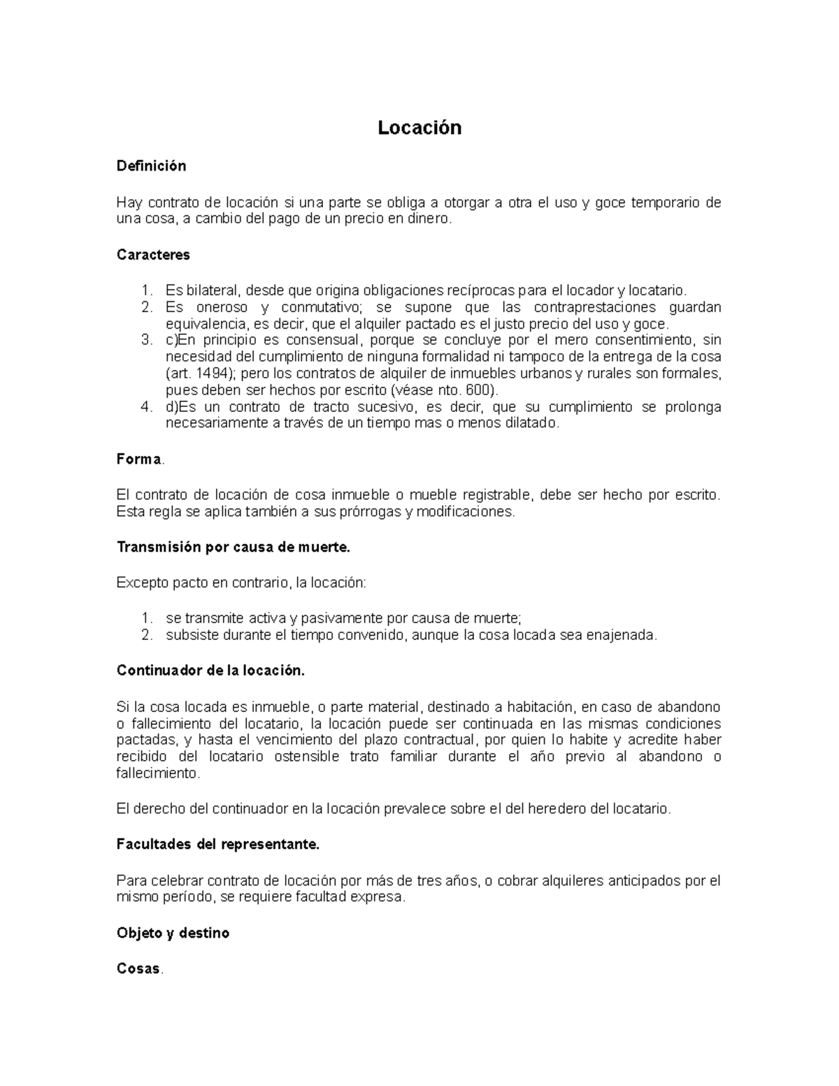 Resumen 3ER Parcial Zentner - Locación Definición Hay contrato de ...