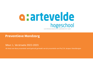 Preventieve mondzorg - 000 mg = 1000ppm 100 = 100g Prevented fraction ...