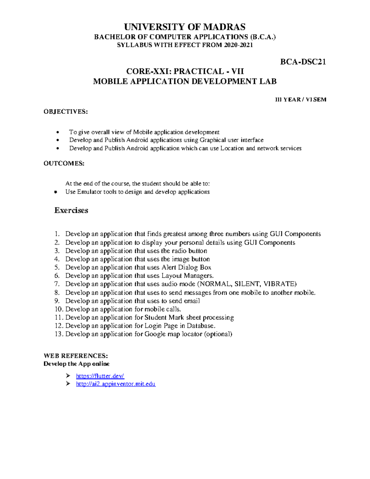 BCA-DSC21 - UNIVERSITY OF MADRAS BACHELOR OF COMPUTER APPLICATIONS (B.C ...