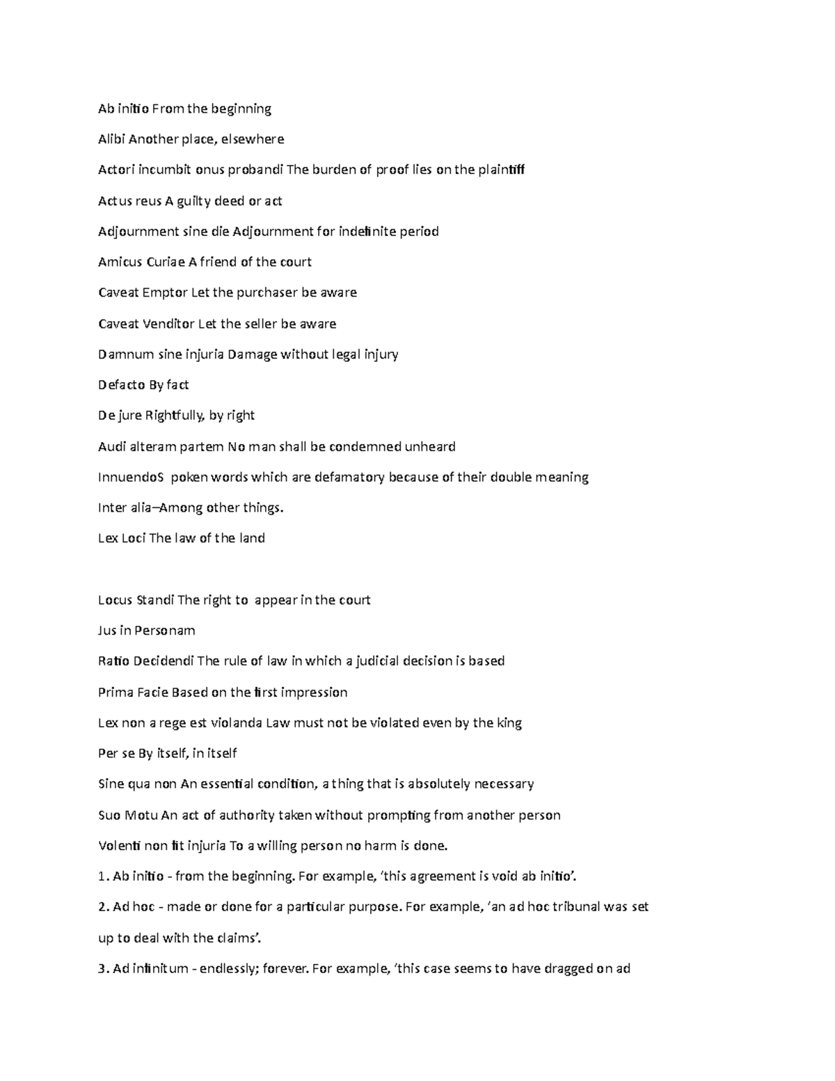 Ab initio From the beginning - Lex Loci The law of the land Locus ...